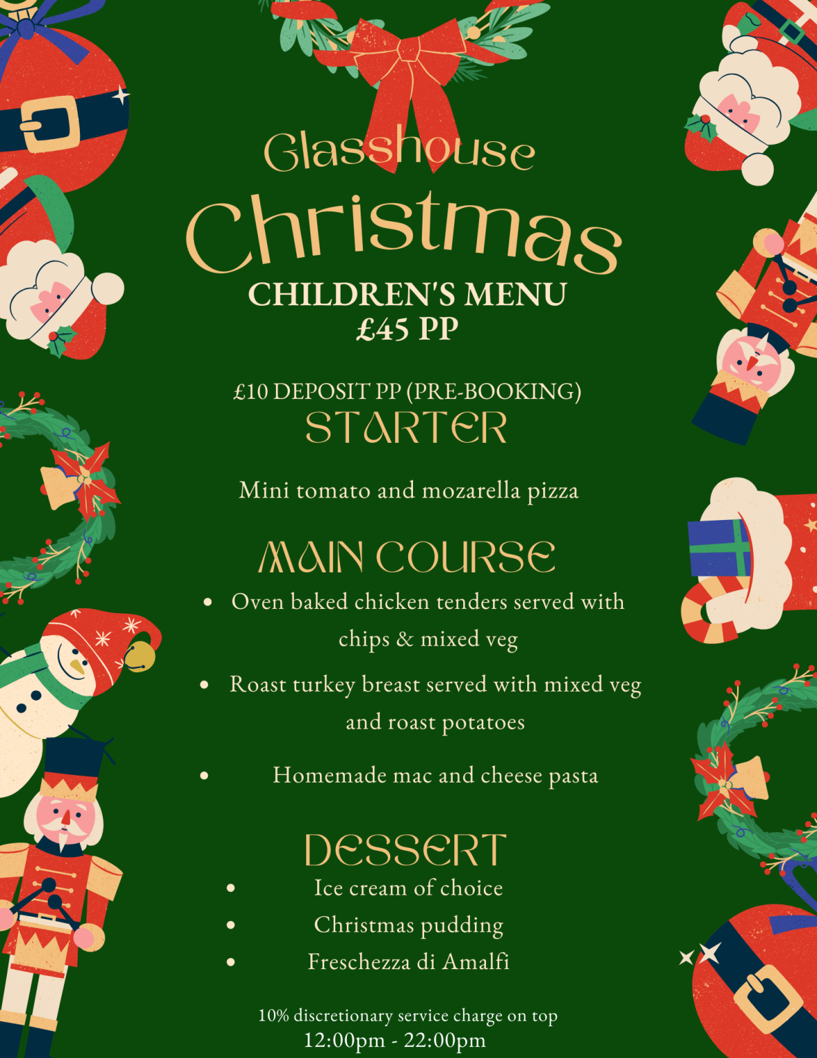 Glasshouse Bexleyheath | Menu